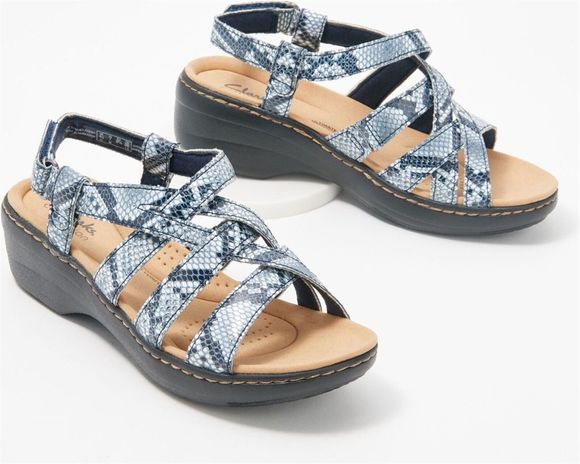 Clarks | Shoes | Clarks Collection Strappy Sandals Merliah Rose Navy ...